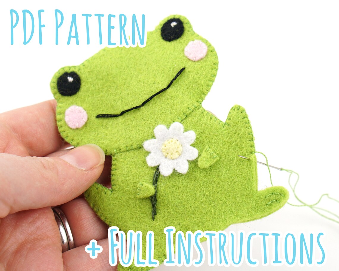 Cute Felt Frog Sewing Pattern With Full Instructions Instant PDF ...