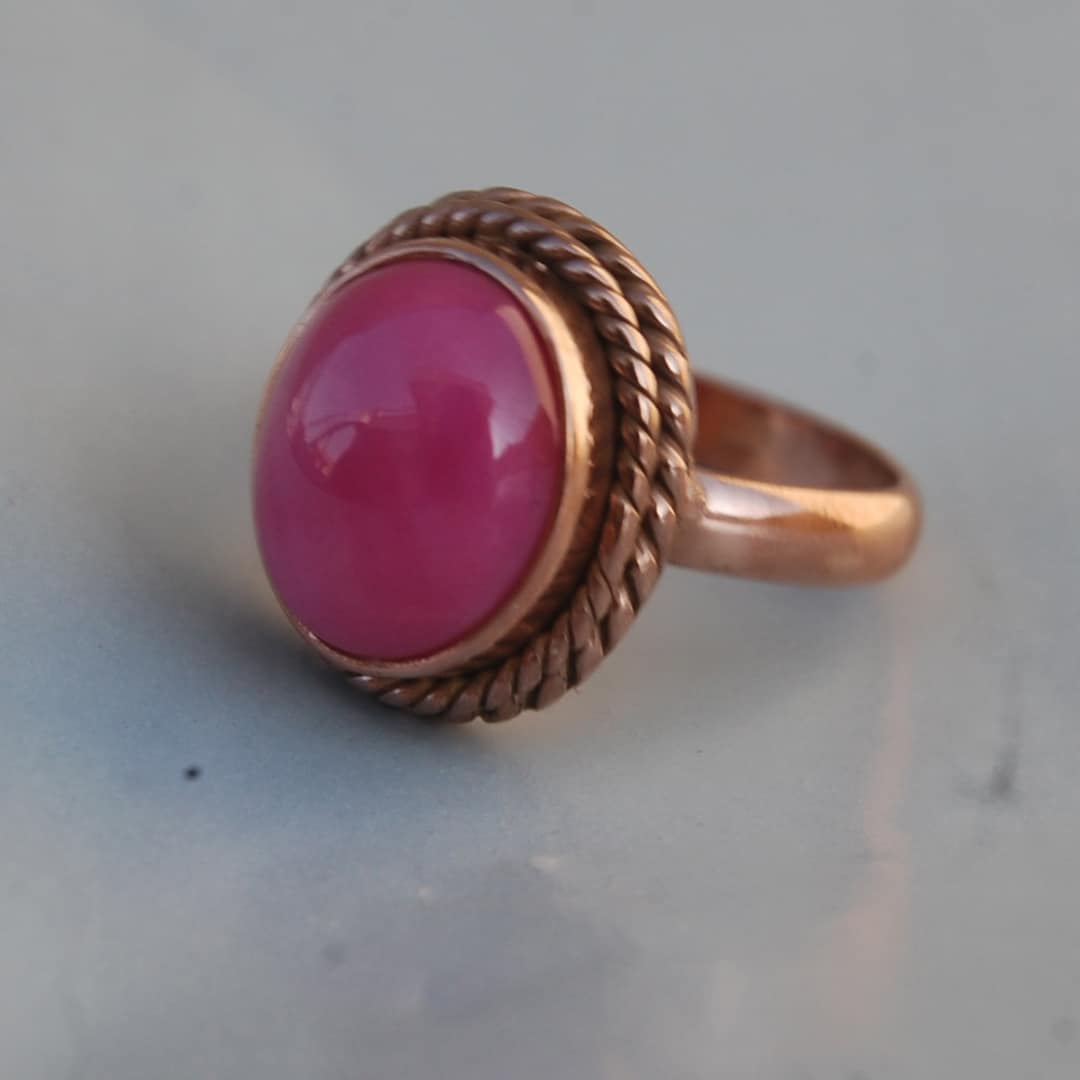 Pink Star Ruby Sterling Silver Ring: Oval Zodiac Jewelry - Etsy