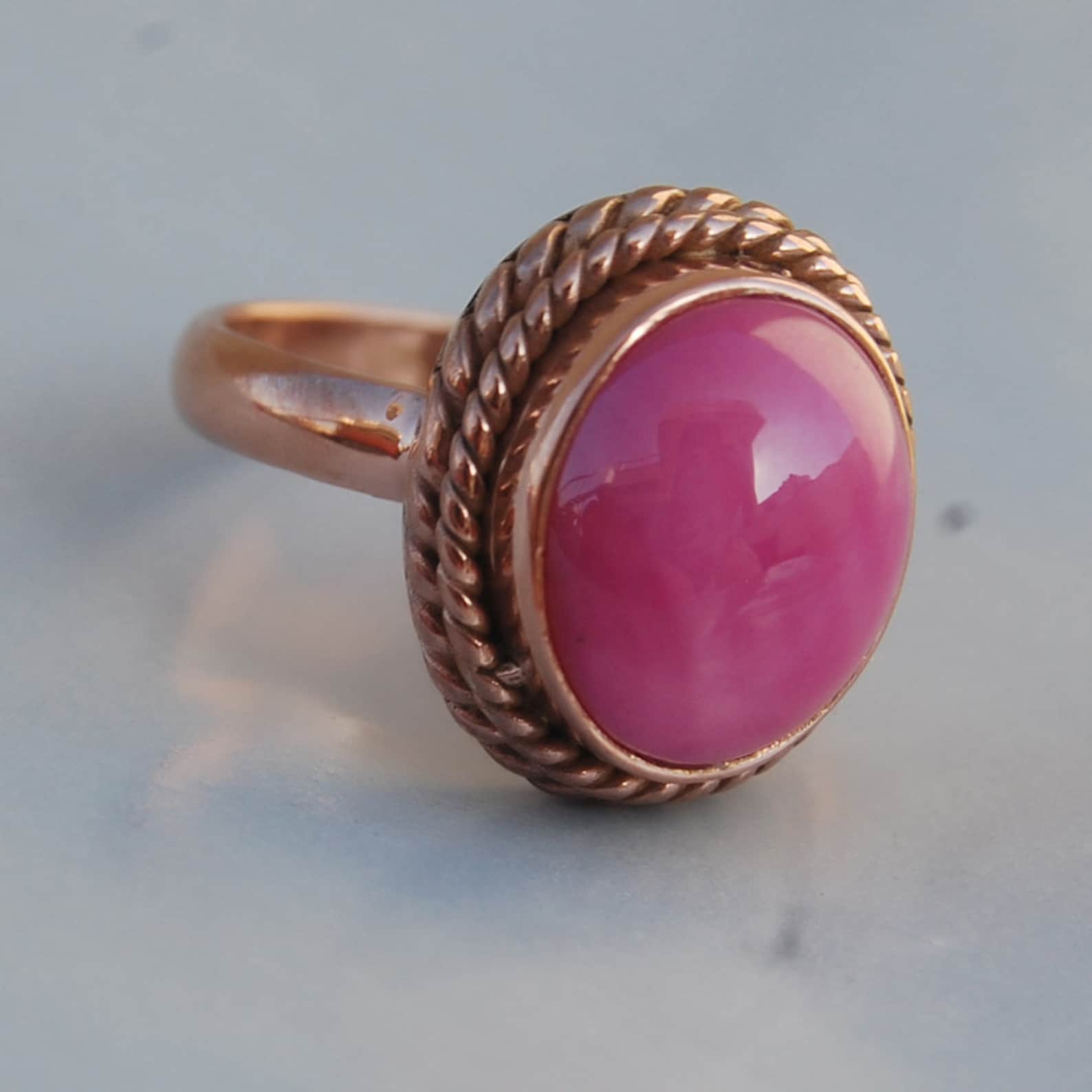 Pink Star Ruby Sterling Silver Ring: Oval Zodiac Jewelry - Etsy