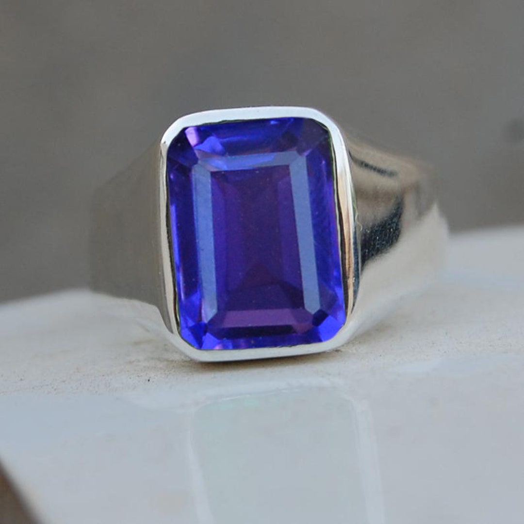 Kussen Gesneden Paarse Amethist 925 Sterling Zilveren Ring 18k Rose Goud 18k Geelgouden