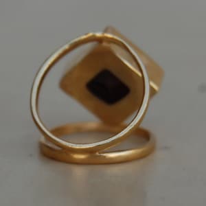 Square Faceted Raw Red Ruby Gemstone 925 Sterling Silver Ring, Red Ruby ...