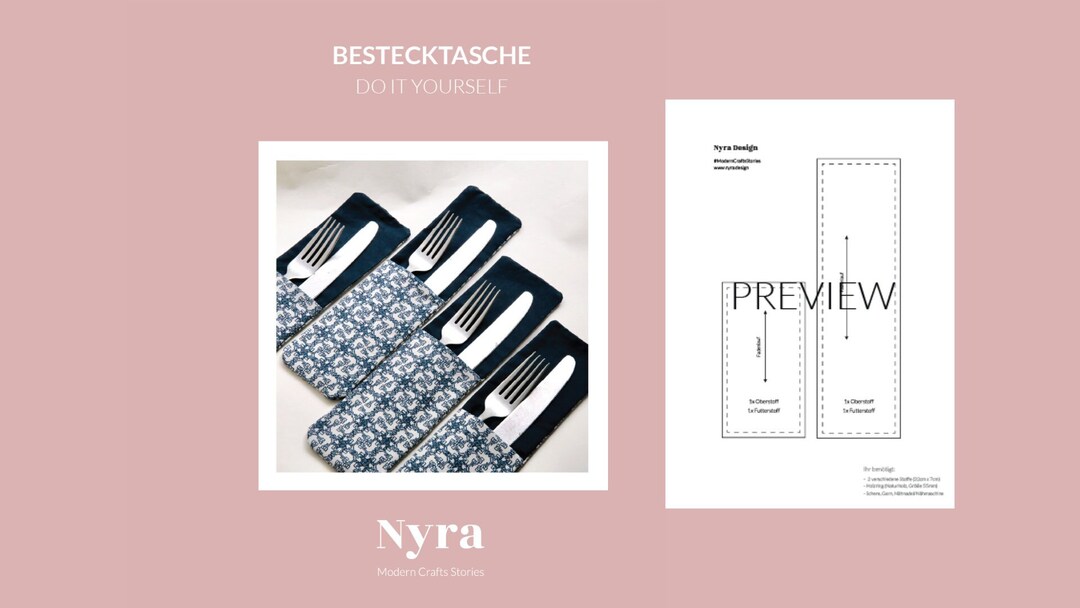 DIY: Cutlery Holder Bag Sewing Pattern - Etsy