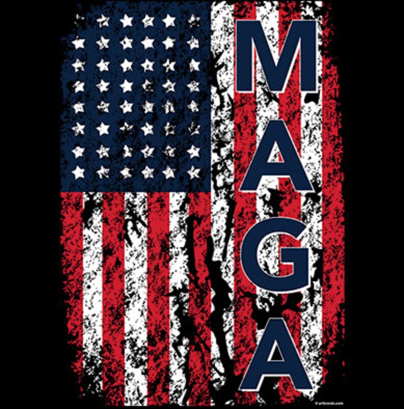 MAGA Distressed USA Flag Shirt - Etsy