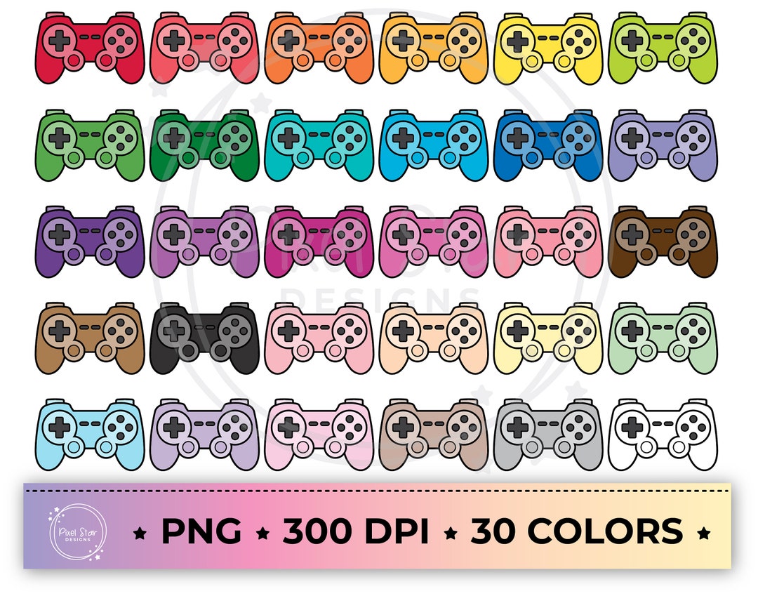 Video Game Controller Clipart PNG Graphics in 30 Colors, Commercial Use ...