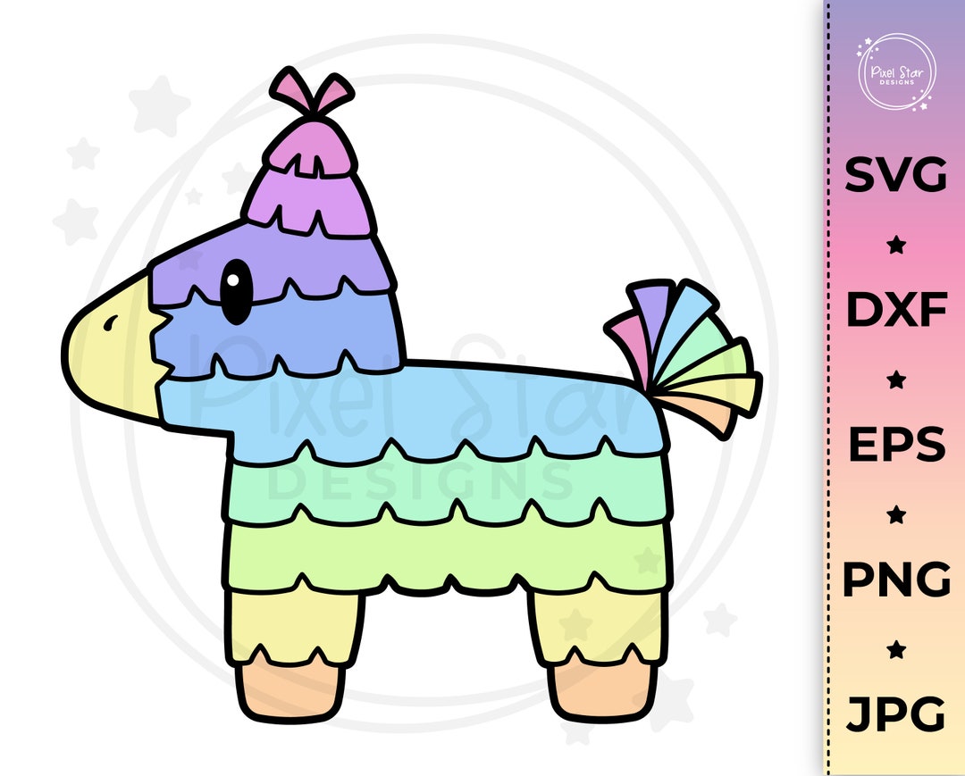 Rainbow Pinata SVG, Pinata Party Vector Graphics, Clipart Png, Dfx, Jpg ...