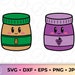 Peanut Butter and Jelly Jar SVG, Breakfast Food Vector Graphics ...