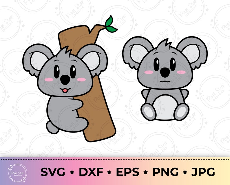 Cute Koala SVG Clipart, Baby Koala on Tree Vector Graphics Png, Dfx ...