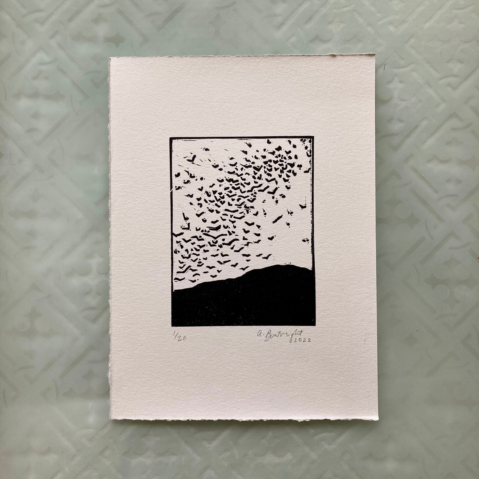 Birds in Flight Linocut Print Fine Art Print Hand Carved - Etsy UK