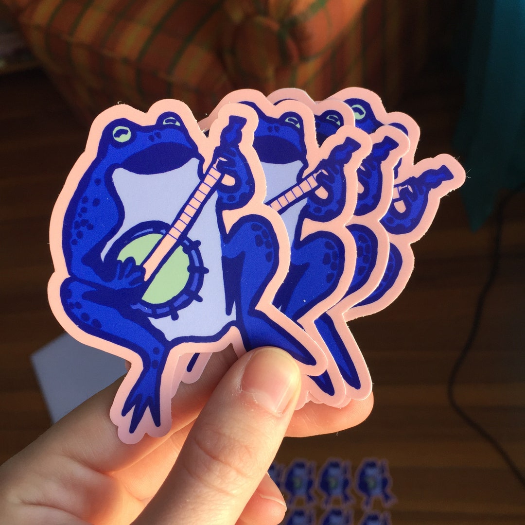 Banjo Frog Stickers | Neon Tumbleweed Sticker | Waterproof Sticker ...