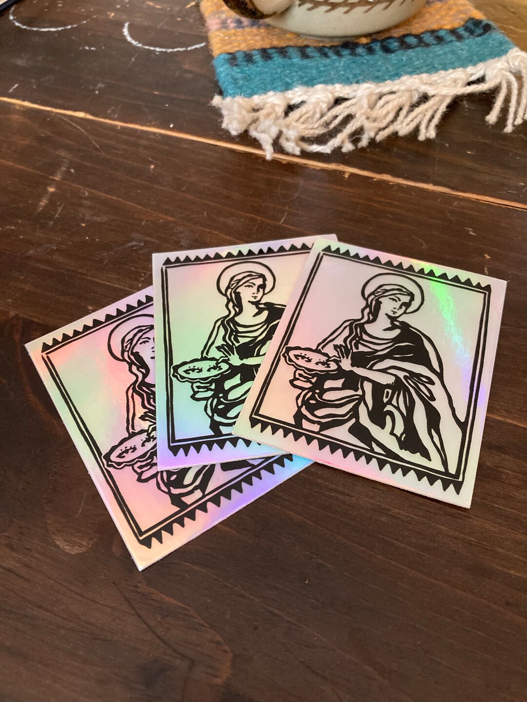 Saint Lucy Holographic Stickers: Santa Lucia Protectress, Waterproof ...
