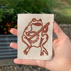 Banjo Frog Patch: Hand-printed Linocut Art - Etsy