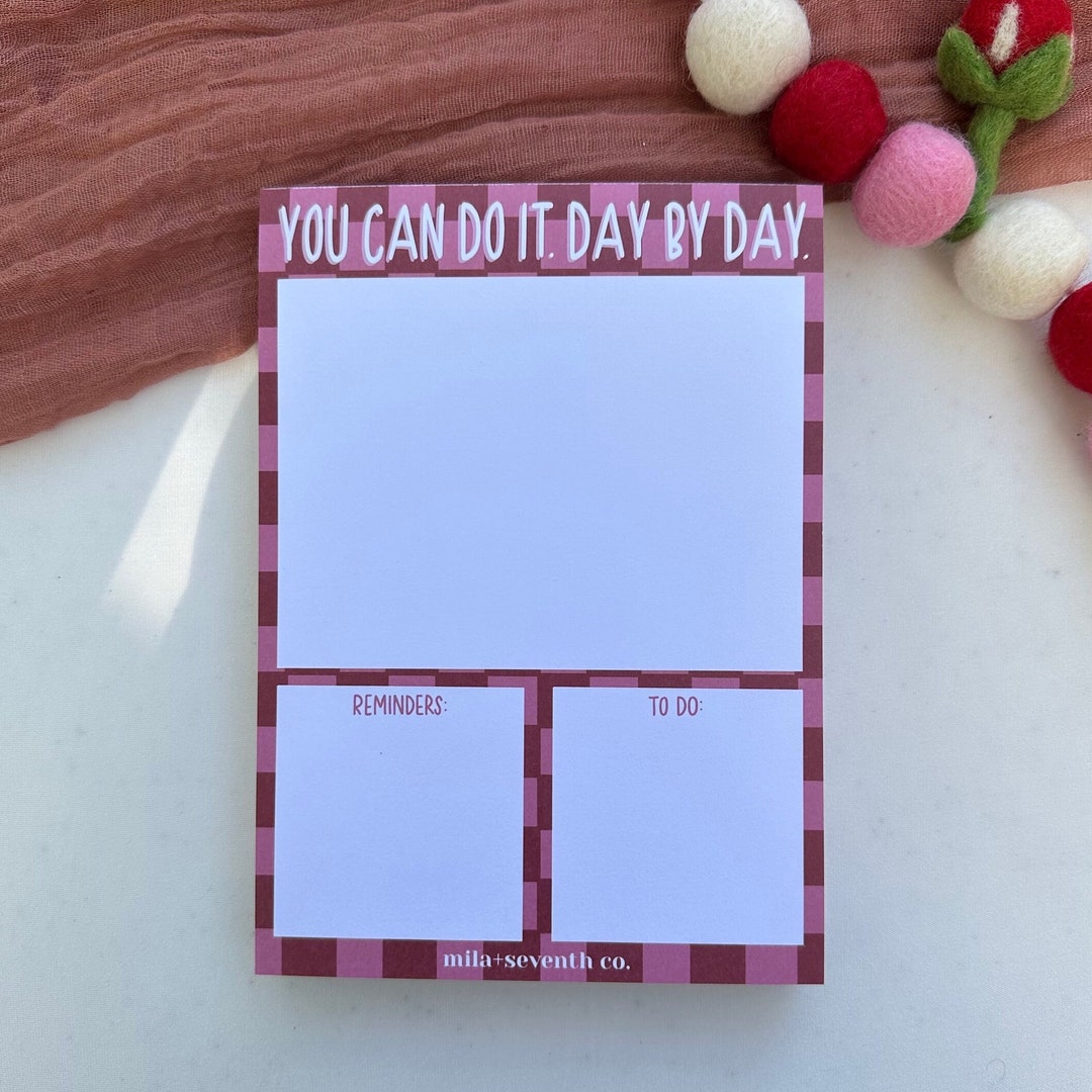Pink and White Checkerboard 5x7 Notepad 50 Sheets Writing - Etsy