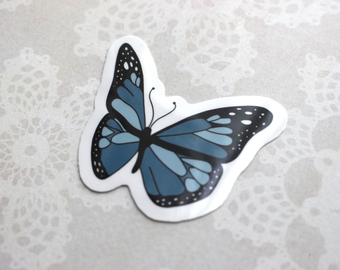 Blue Butterfly Sticker, Morpho Anaxibia Sticker, Laptop Vinyl Sticker ...