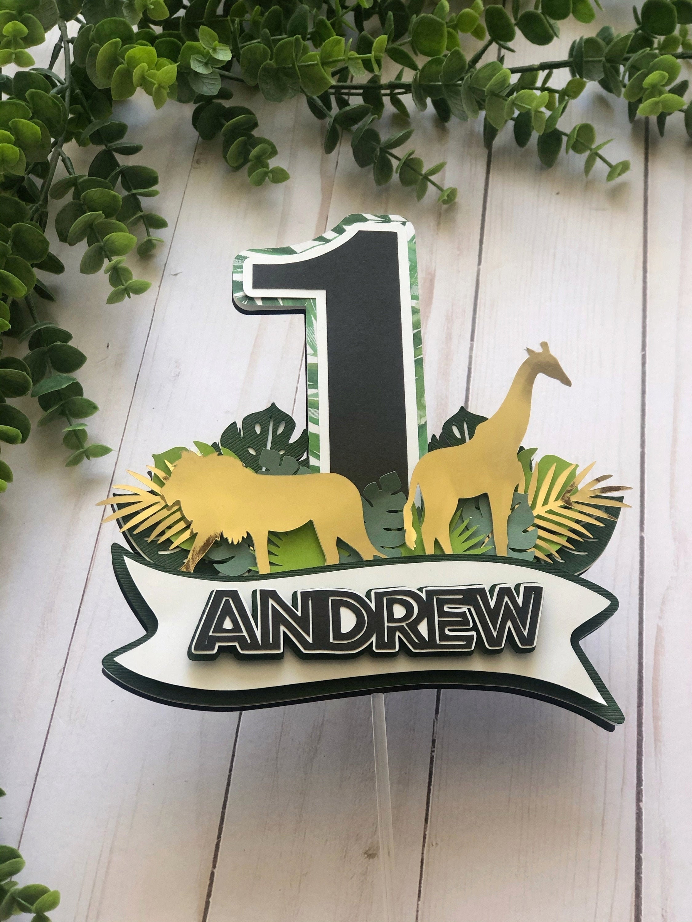 Wild One Cake Topper Safari Cake Topper Jungle Birthday | Etsy
