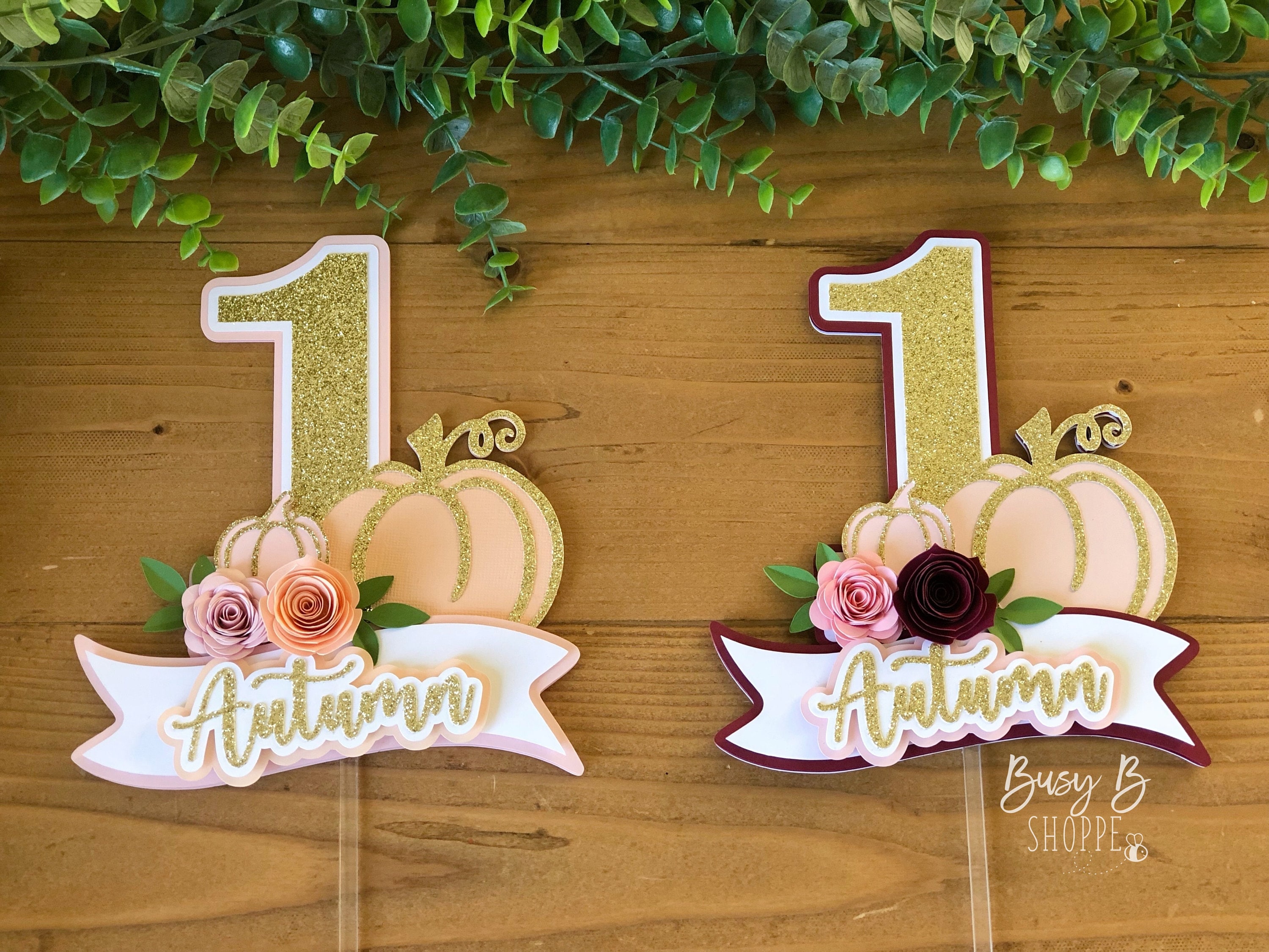 Personalized Pumpkin Cake Topper | 1st Birthday Cake Topper | Pumpkin ...