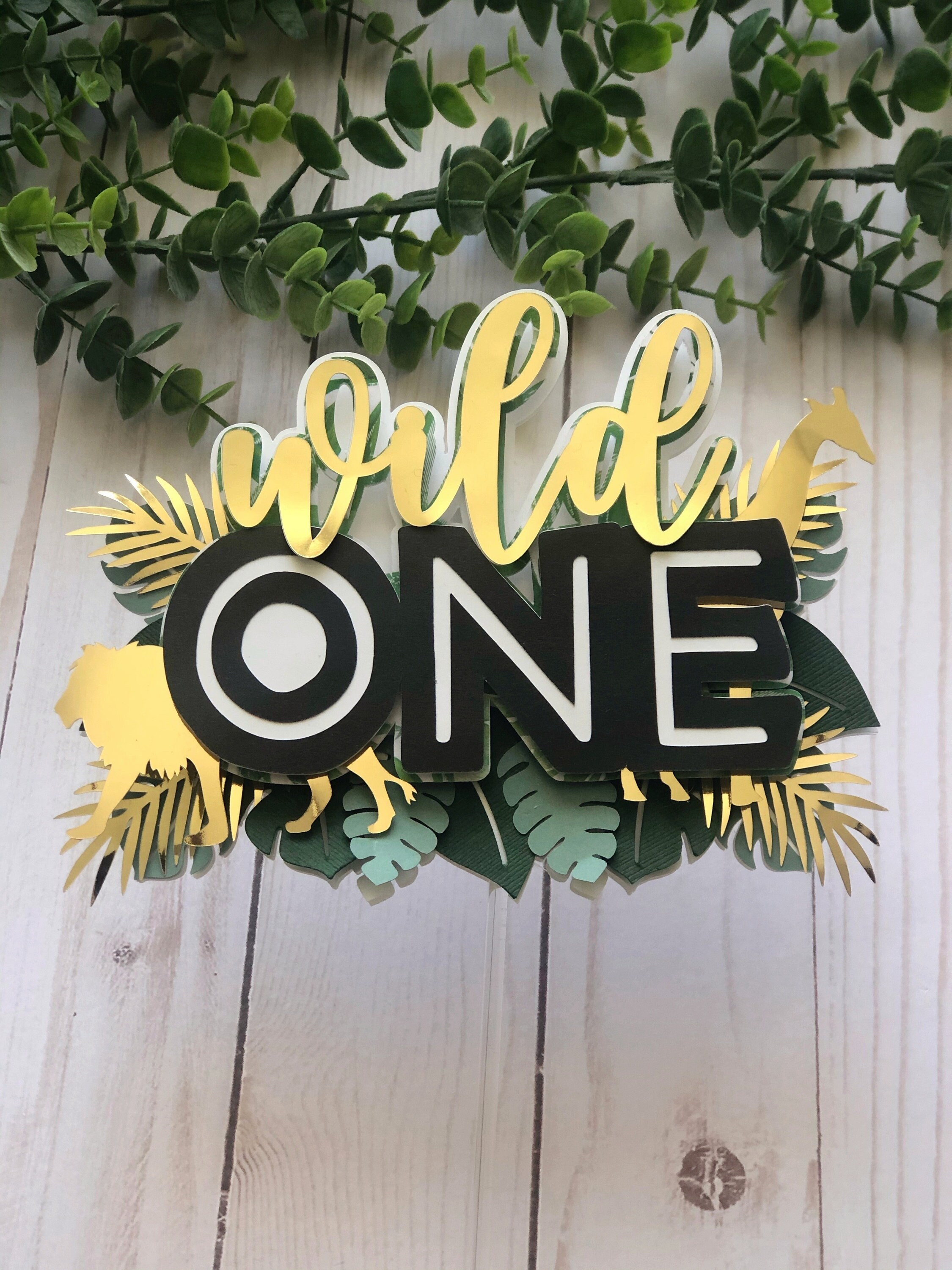 Wild One Cake Topper Safari Cake Topper Jungle Birthday | Etsy