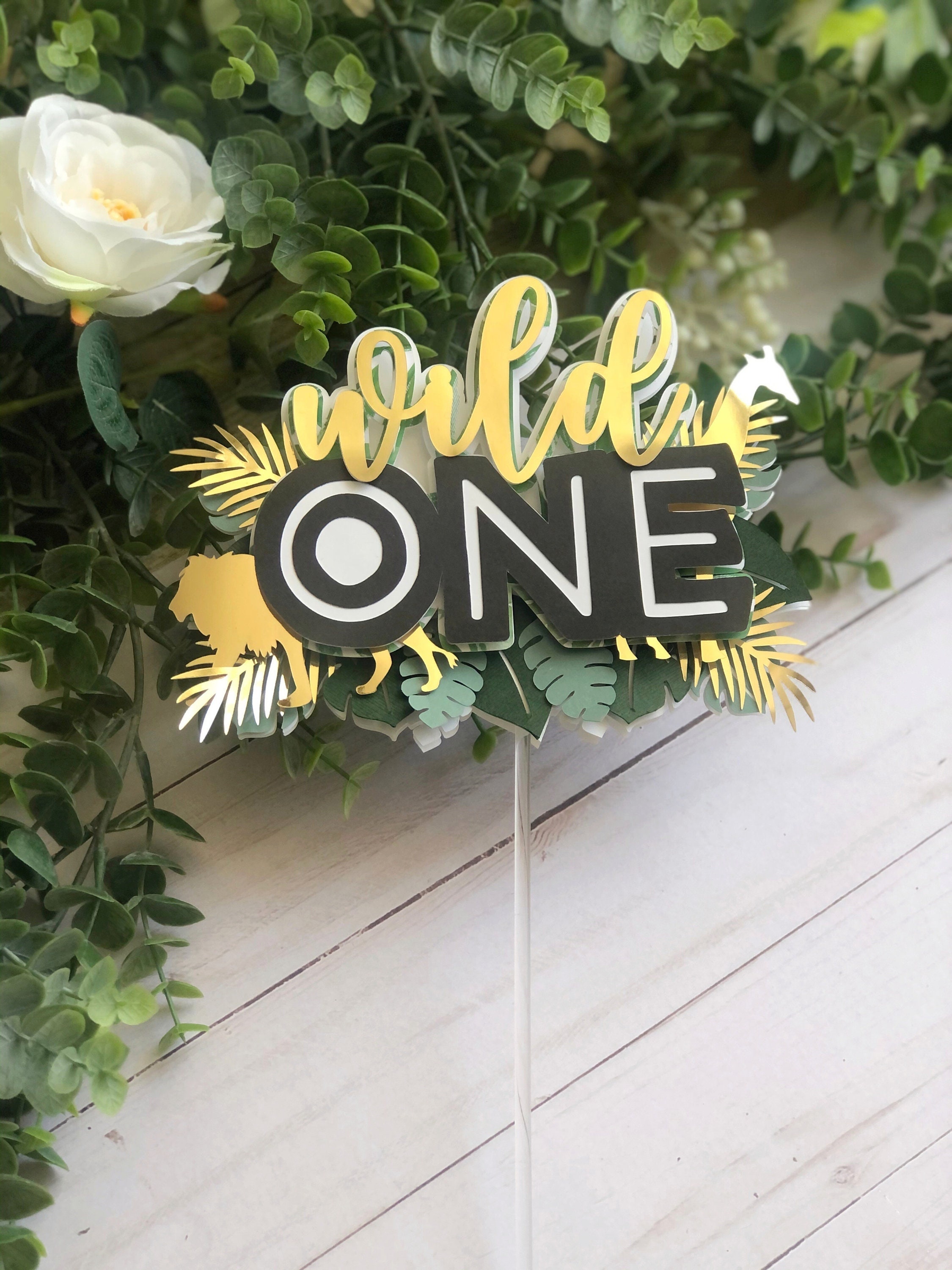 Wild One Cake Topper Safari Cake Topper Jungle Birthday | Etsy