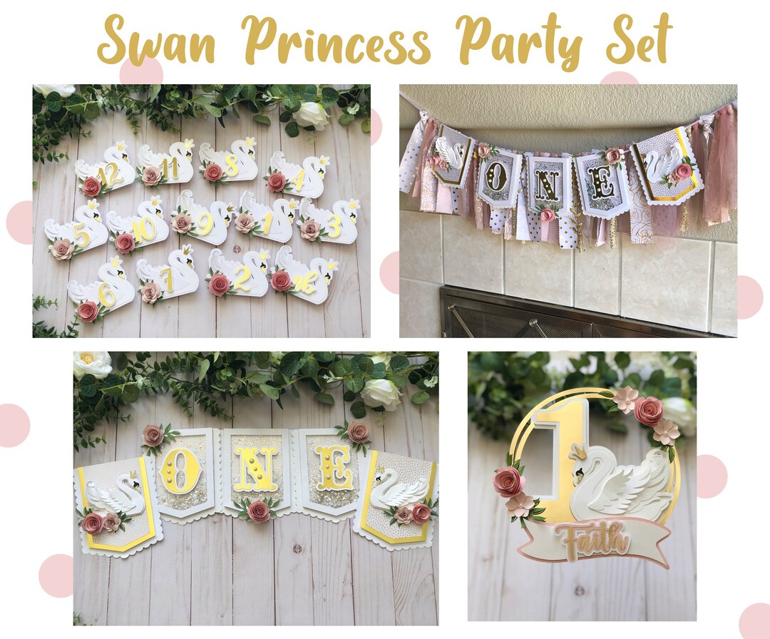 Swan Princess 1st Birthday Set | Swan Princess Party Set | Swan ...