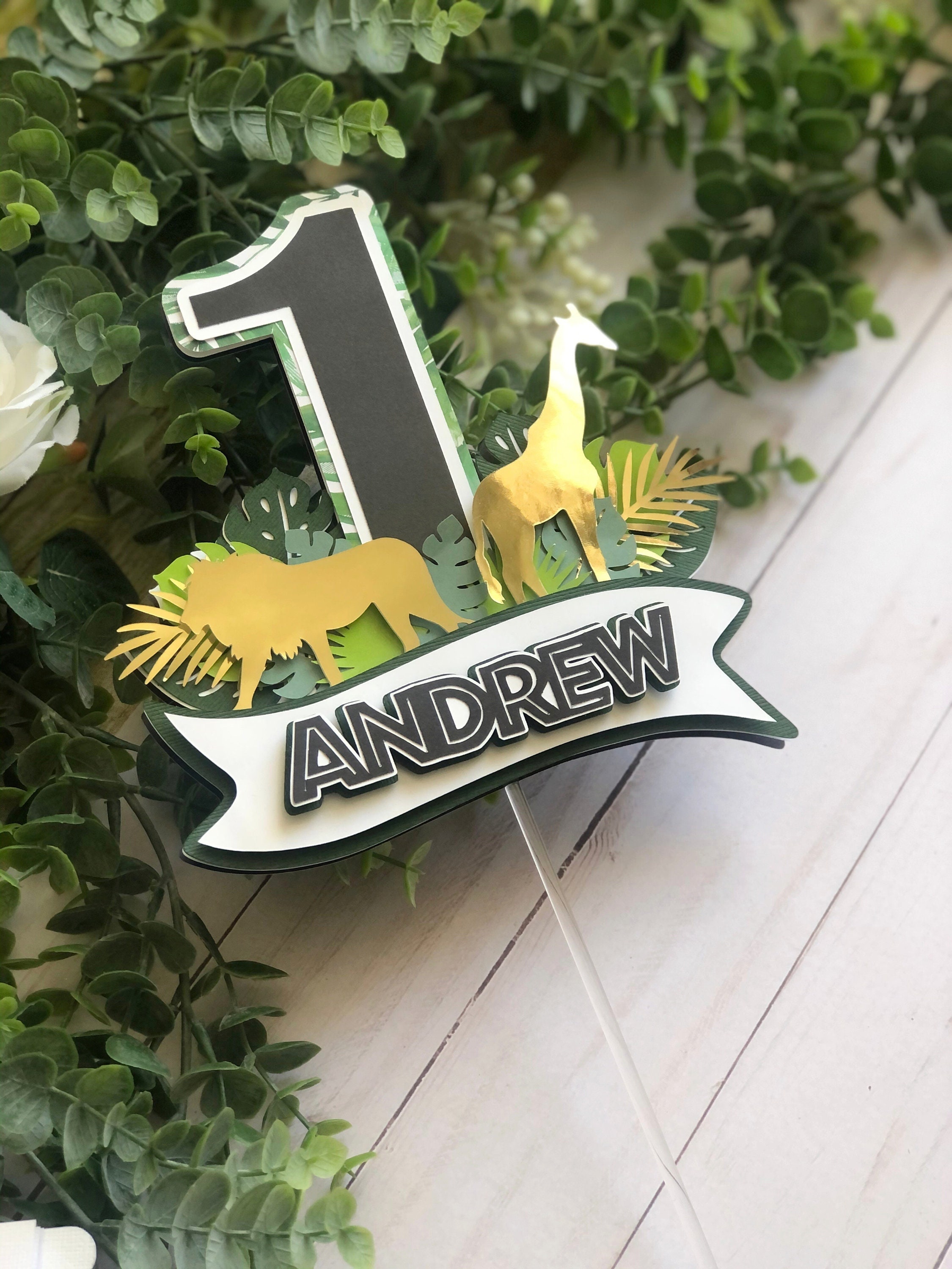 Wild One Cake Topper Safari Cake Topper Jungle Birthday | Etsy