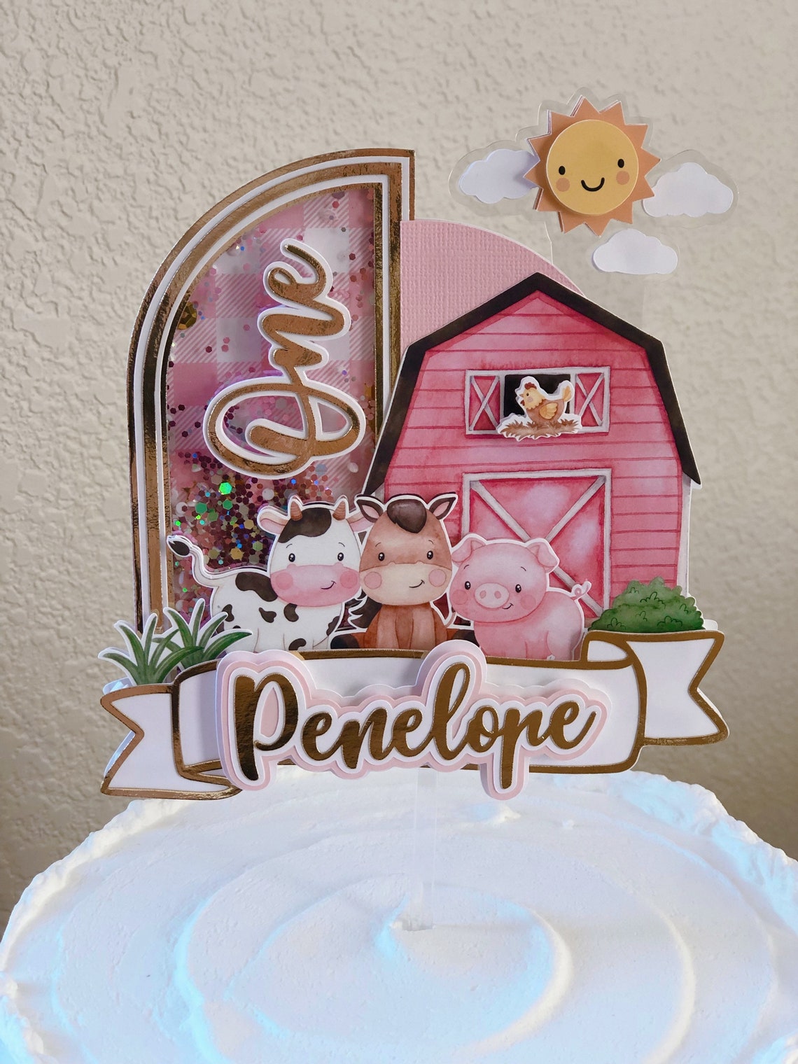 Barnyard Cake Topper Farm Cake Topper 1st Birthday Cake - Etsy