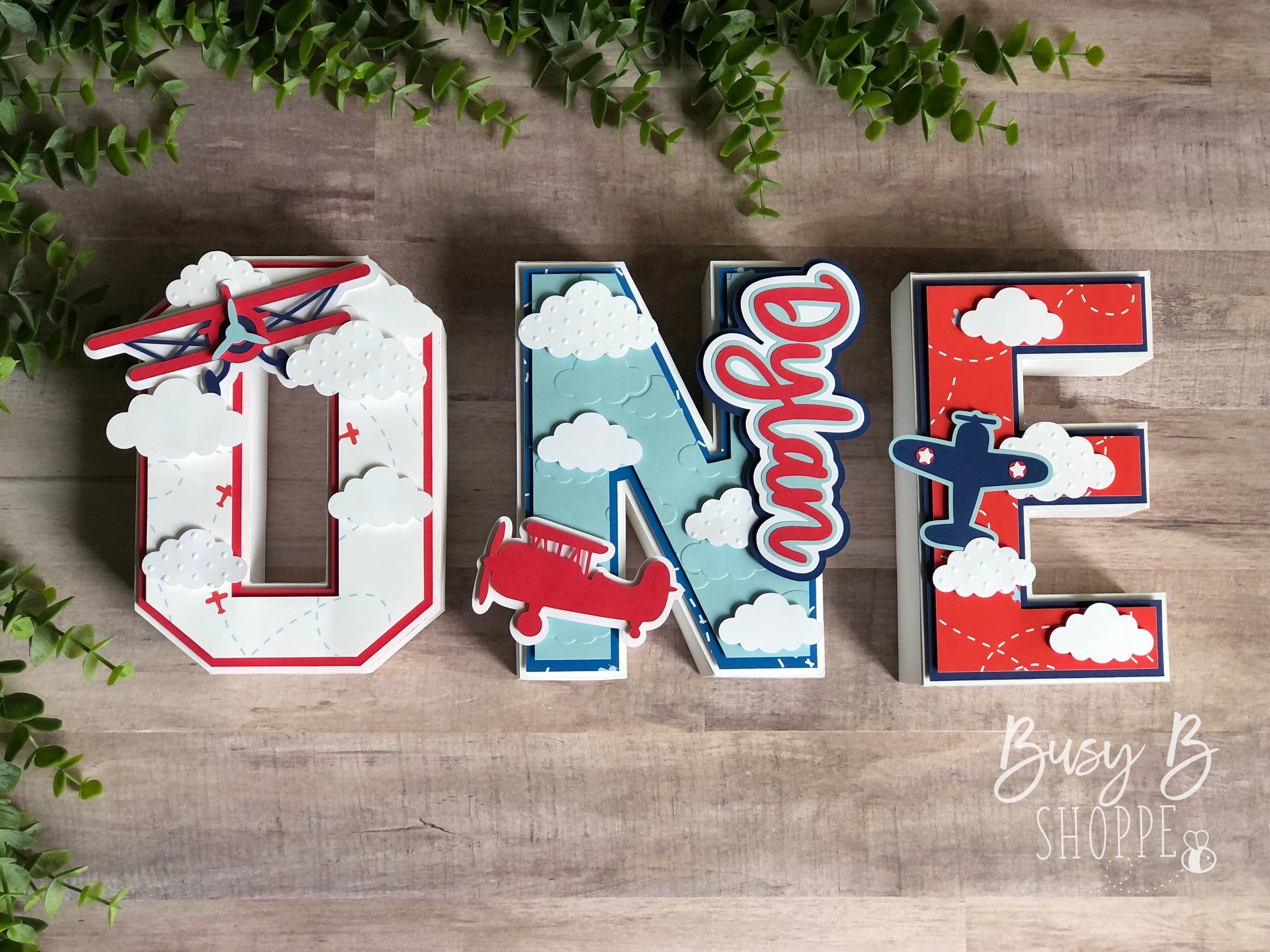 Airplane 3D Letters Vintage Airplane Birthday Airplane - Etsy