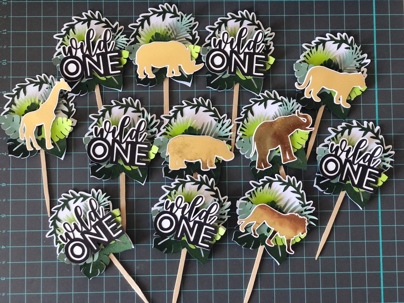 Wild One Cupcake Topper Safari Cupcake Topper Jungle - Etsy