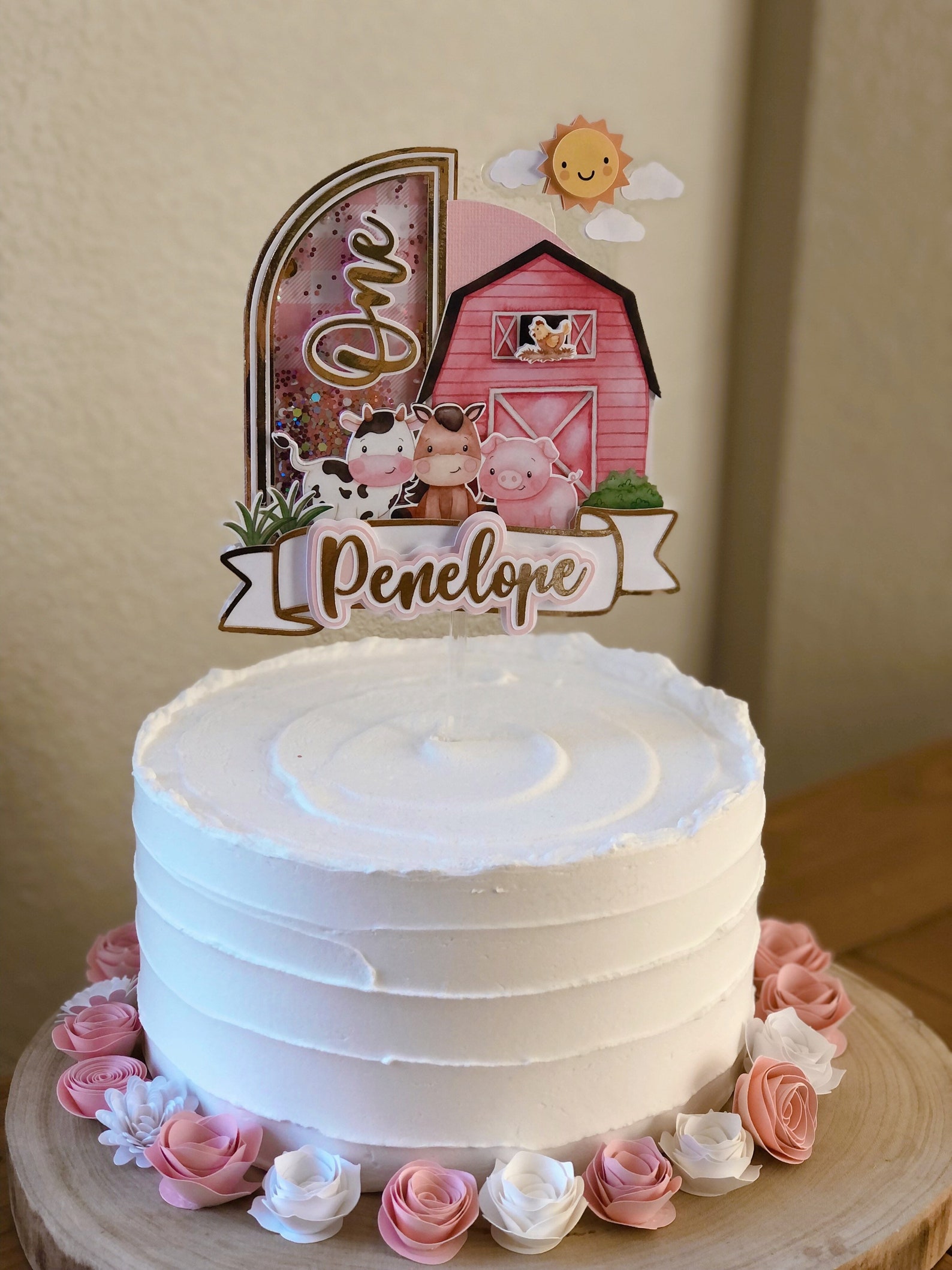Barnyard Cake Topper Farm Cake Topper 1st Birthday Cake - Etsy