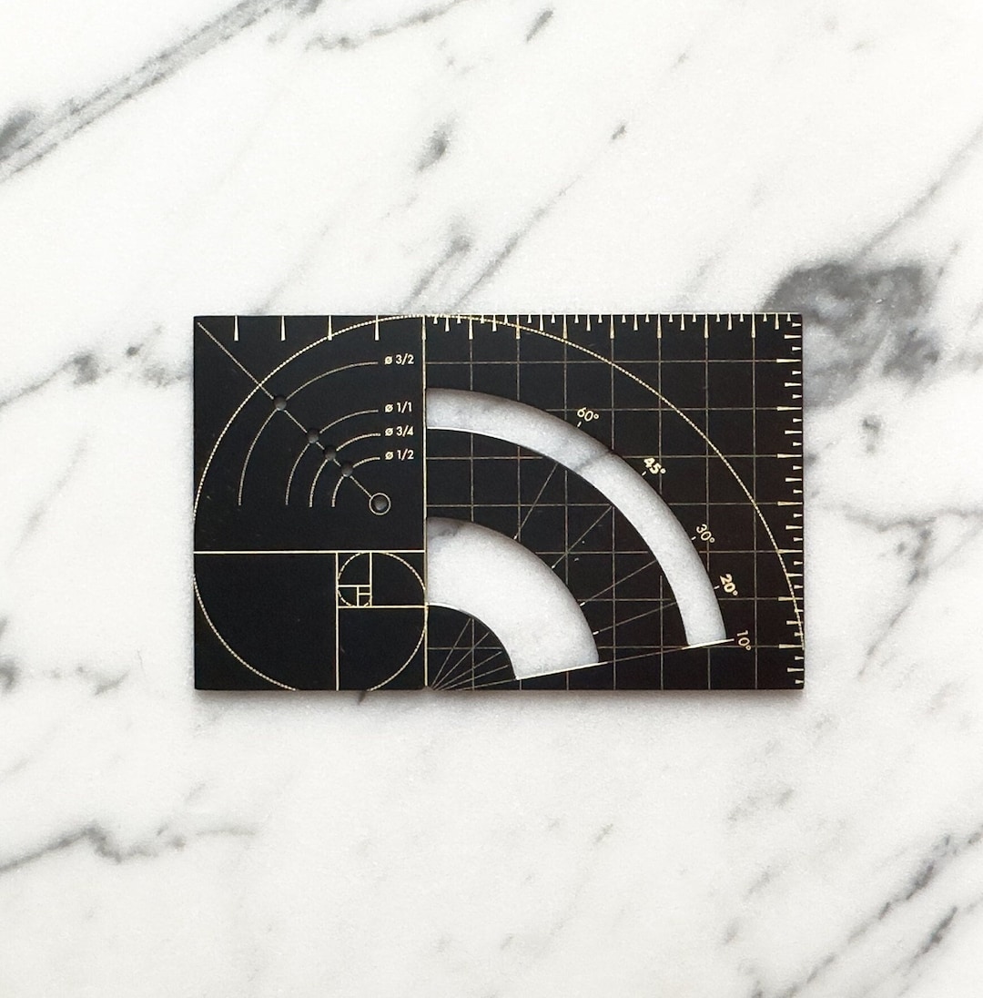 The Golden Ruler: EDC Wallet-sized Fibonacci Multi-tool. Black and ...