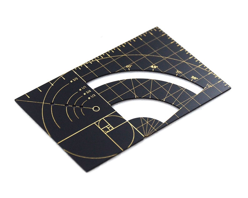 The Golden Ruler: EDC Wallet-sized Fibonacci Multi-tool. Black and ...