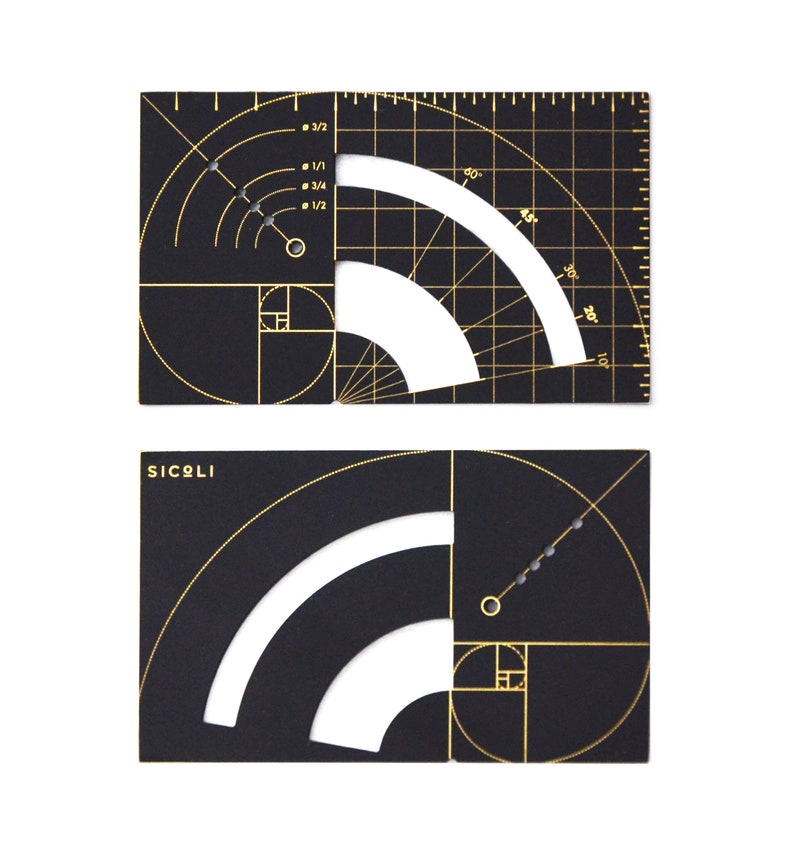 The Golden Ruler: EDC Wallet-sized Fibonacci Multi-tool. Black and ...