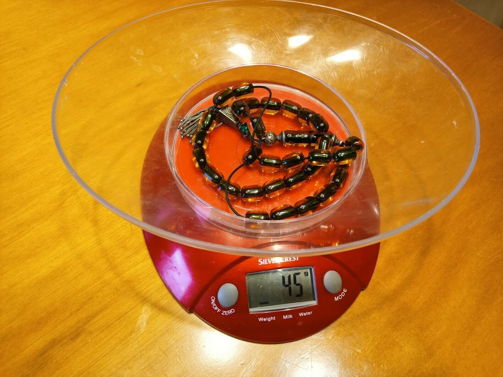 Green Misteka Faturan Bakelite German Amber Worry Prayer Beads Tesbih ...