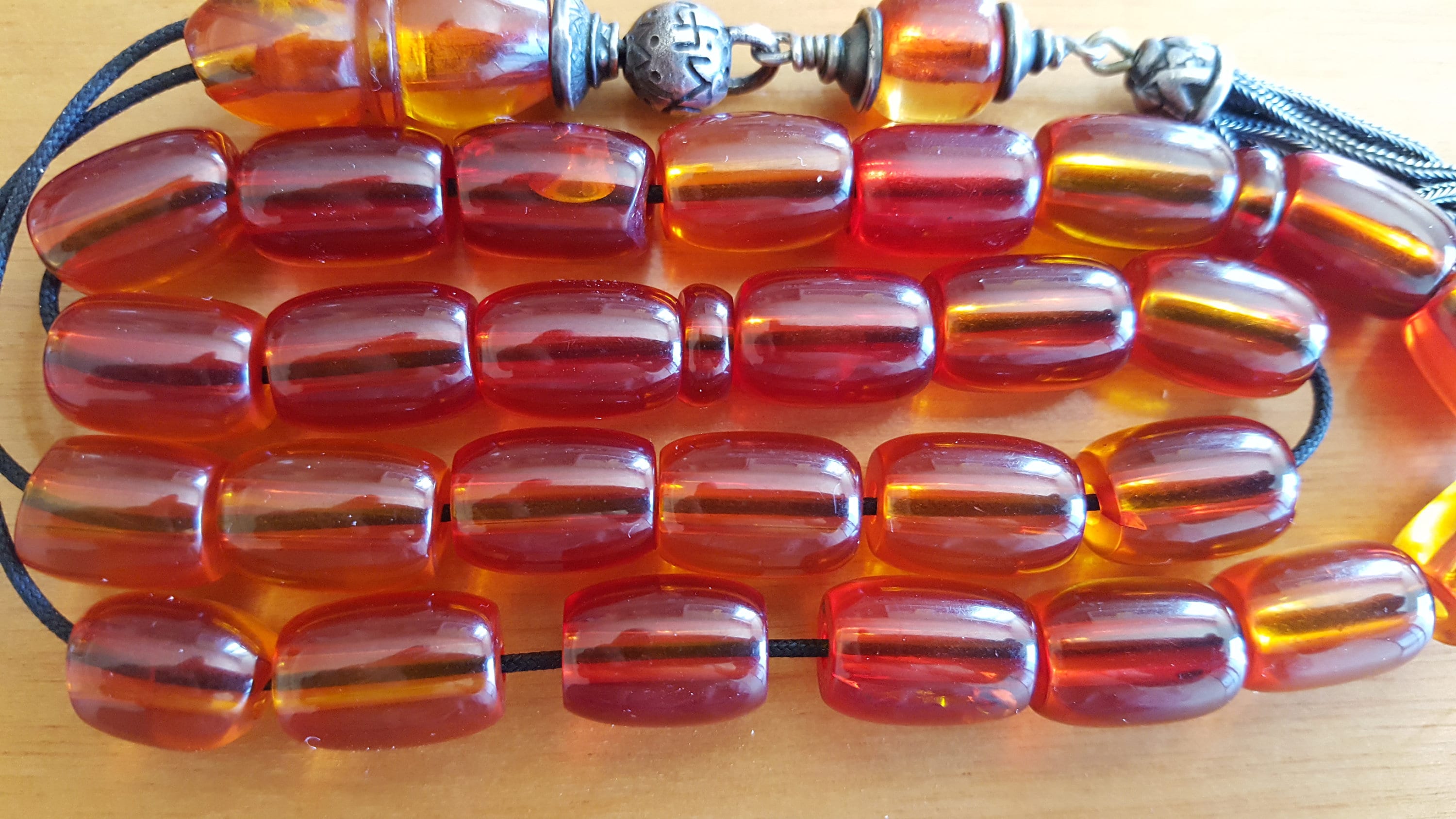 Multicolour Rare Transparent Faturan Bakelite Amber Beads Red Orange ...