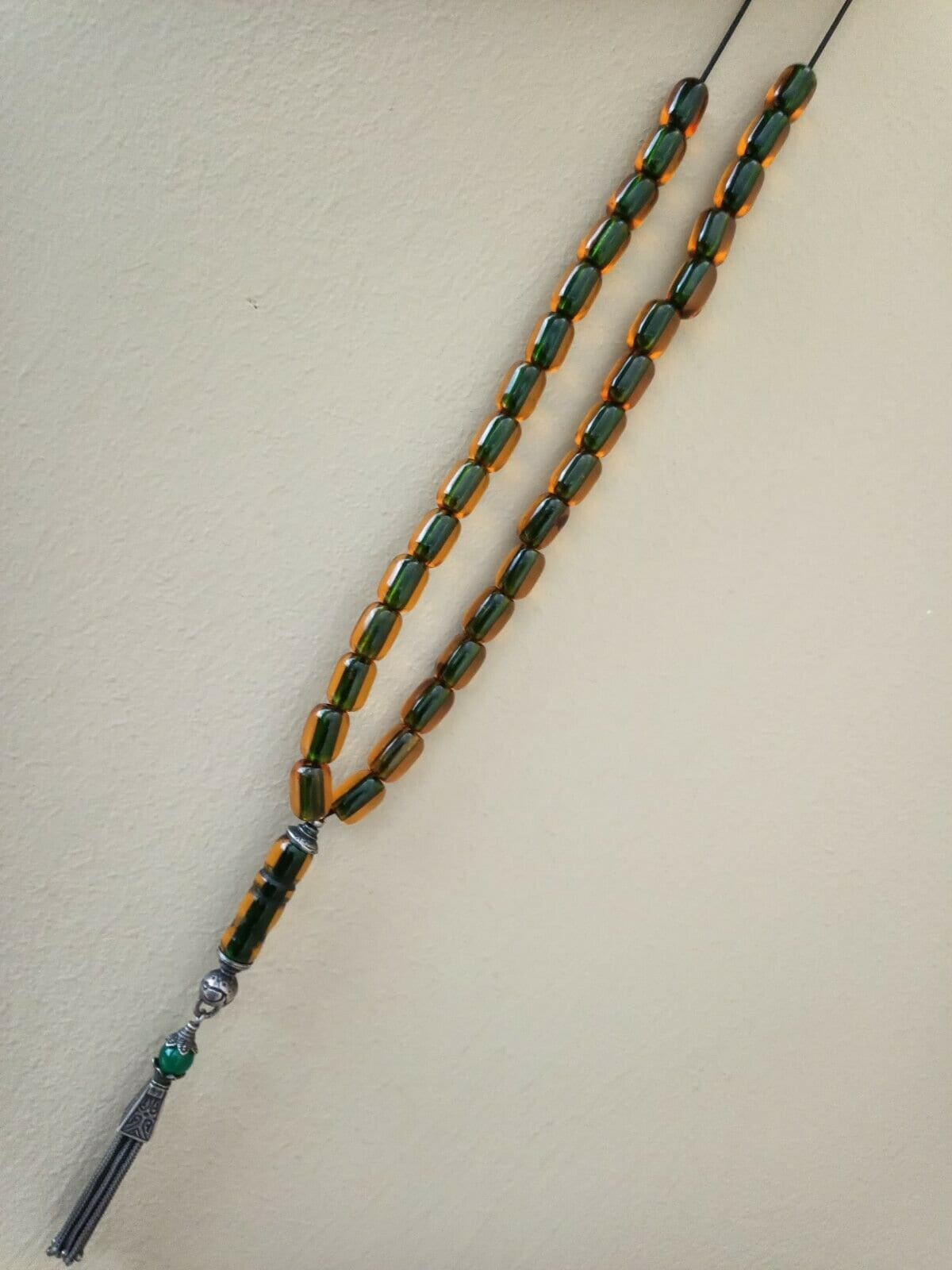 Green Misteka Faturan Bakelite German Amber Worry Prayer Beads Tesbih ...