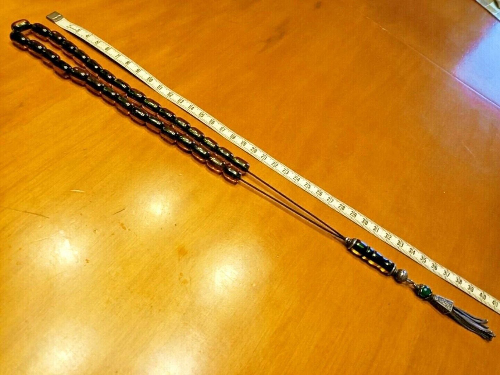 Green Misteka Faturan Bakelite German Amber Worry Prayer Beads Tesbih ...