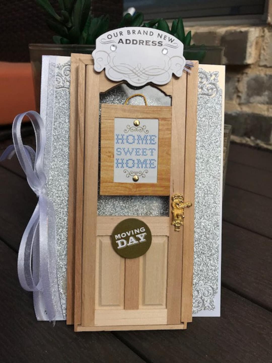 3D Door Card With Place for Gift Card When Opening Door Handmade Pop up ...