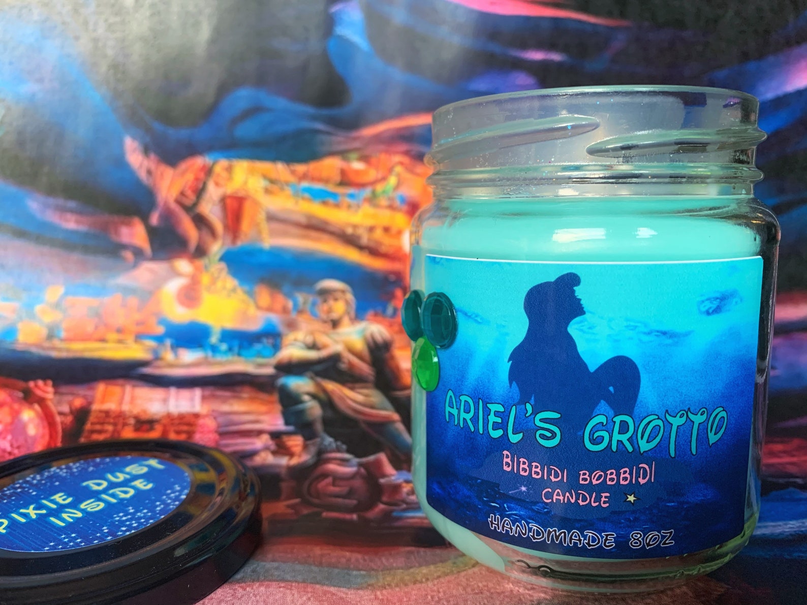 Ariels Grotto 8 Oz Glass Candle Jar Disney Inspired Candle | Etsy