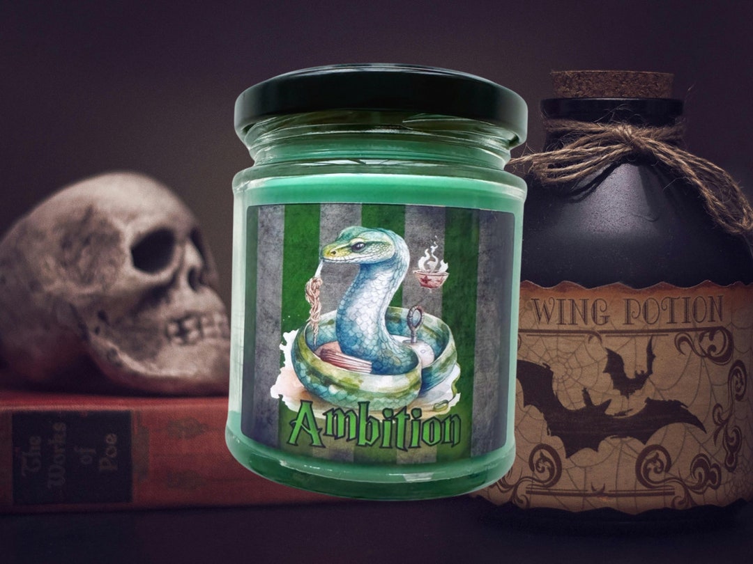 House of the Snake Ambition 8 Oz Glass Candle Jar , Wizard Witch School ...