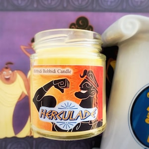 Herculade 8 Oz Glass Candle Jar , Disney Inspired Candle Hercules Magic ...