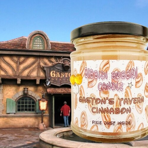 Gastons Tavern Cinnabon 8 Oz Glass Candle Jar Disney - Etsy