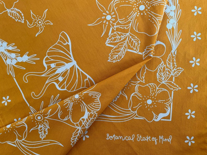 Floral Bandana 100% Cotton Made in the USA Screenprinted - Etsy