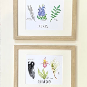 Texas State Bird, Flower, and Tree Print State Flower State Tree State ...