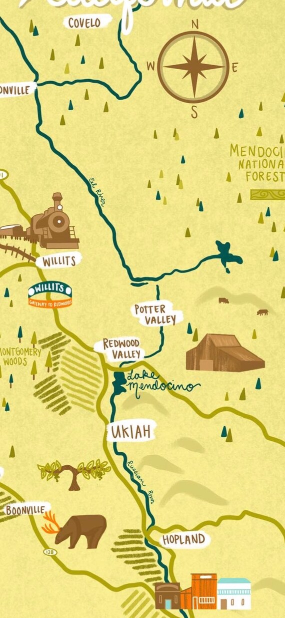 Mapa De Ukiah, California