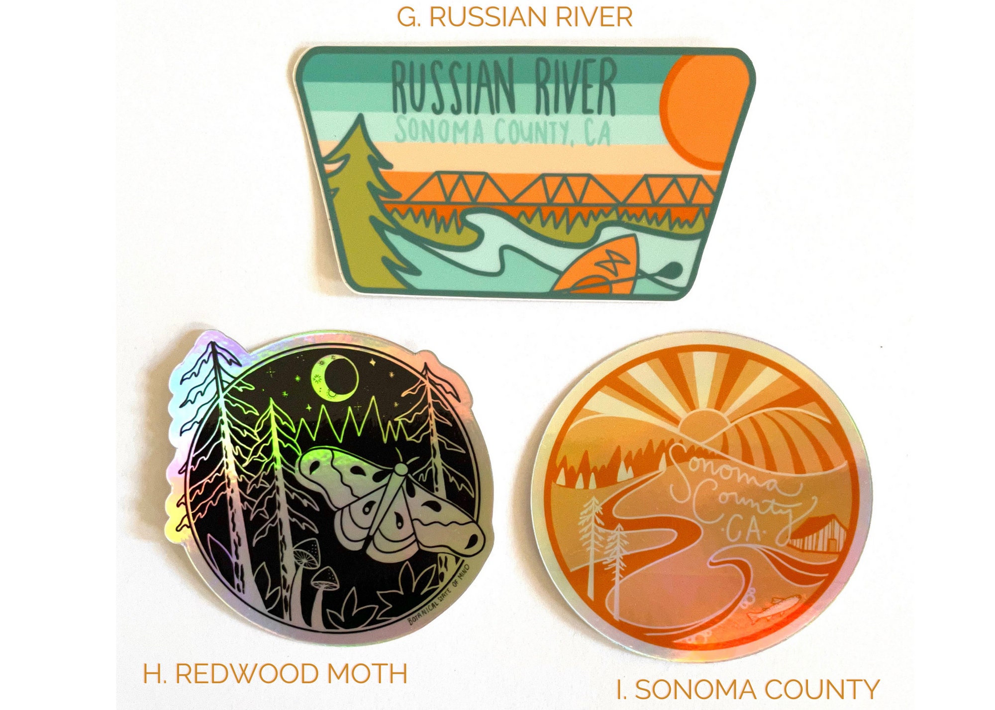 California Sticker Pack of 4 Stickers Nature Quail Redwood - Etsy