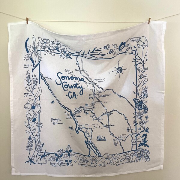 Map Tea Towel - Etsy