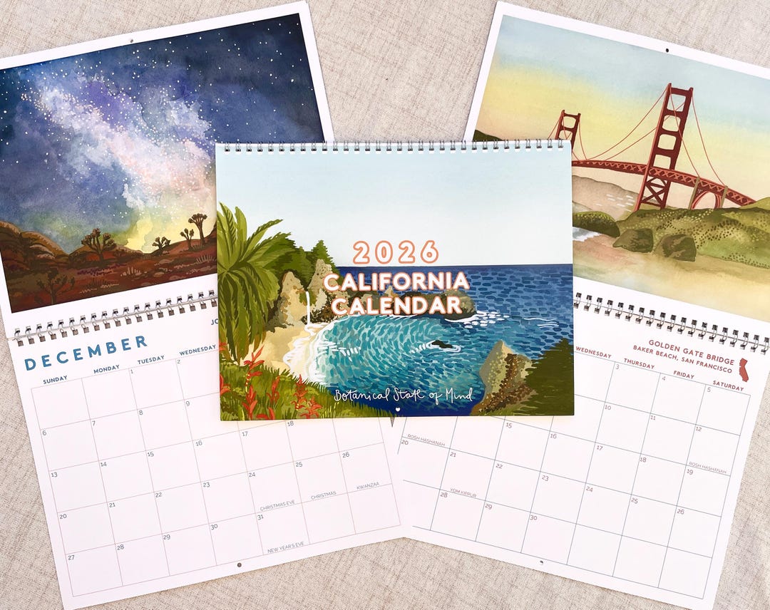 2026 California Calendar, National Parks Art, Spiral Bound (8.5x11) - Etsy