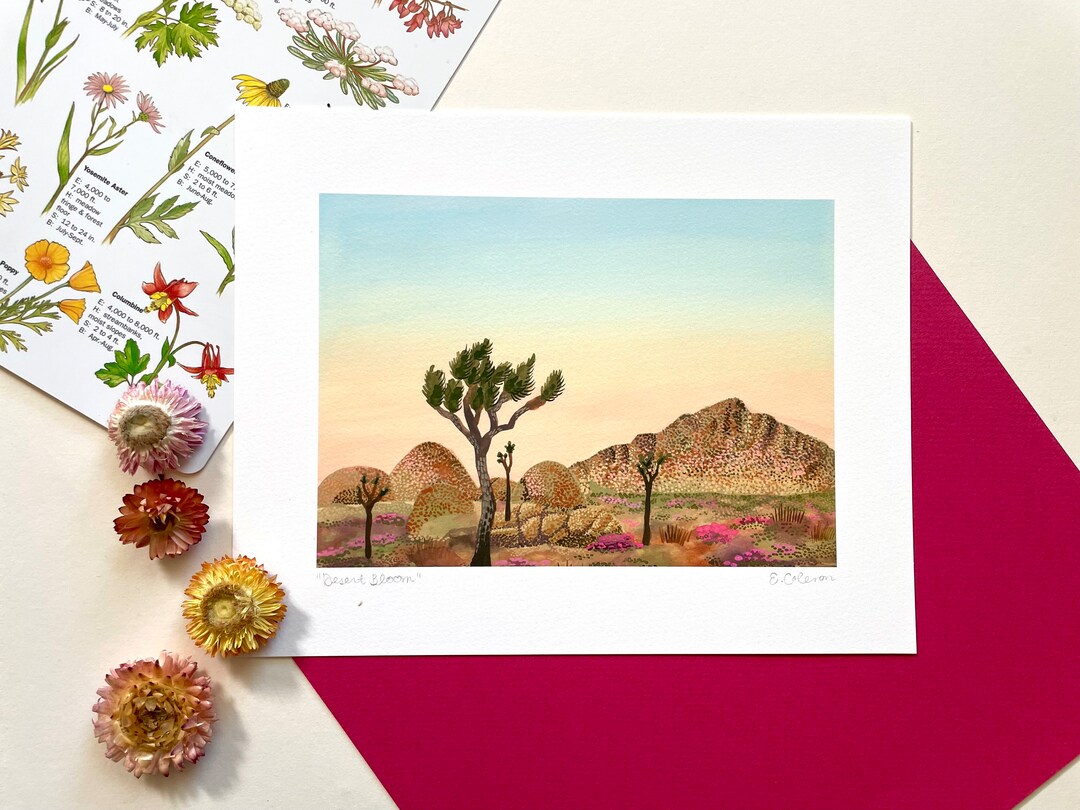 Joshua Tree Art Print || National Park Giclee Art Print || Gouache ...
