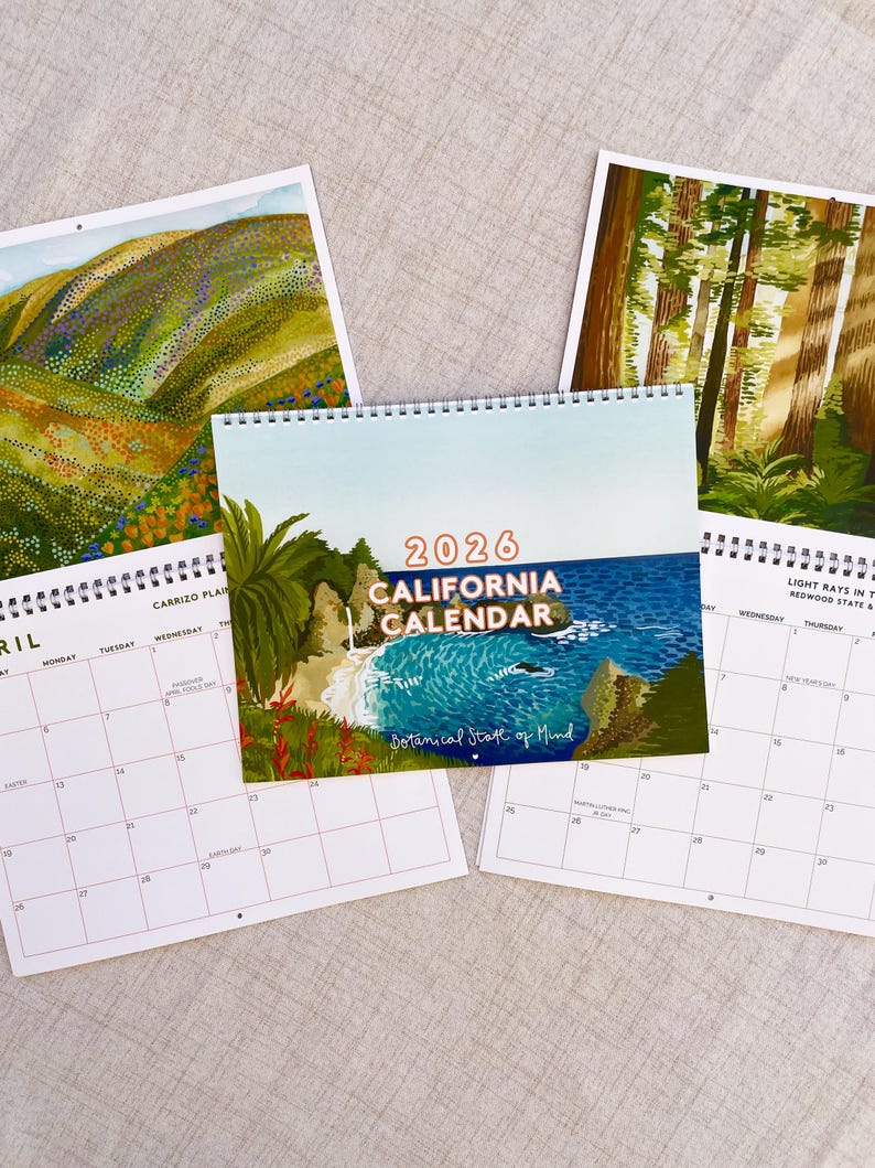 2026 California Calendar, National Parks Art, Spiral Bound (8.5x11) - Etsy