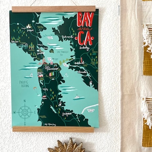 San Francisco Map Art Print Bay Area Illustrated Map California Map SF ...