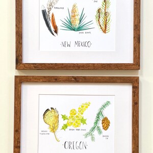 New Mexico State Flower Art Print 8x10 State Print Yucca Flower Pinyon ...