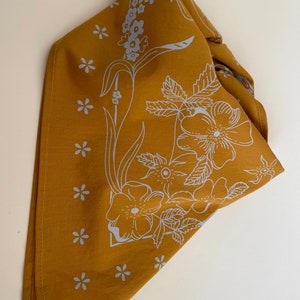 Floral Bandana | 100% Cotton Made in the USA | Screenprinted Silkscreen ...